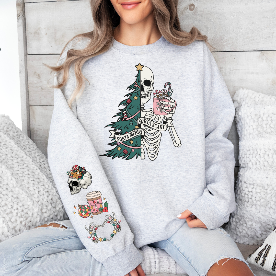 Sorta Merry Sorta Scary Christmas Sweatshirt – Delena Wright Artisan ...