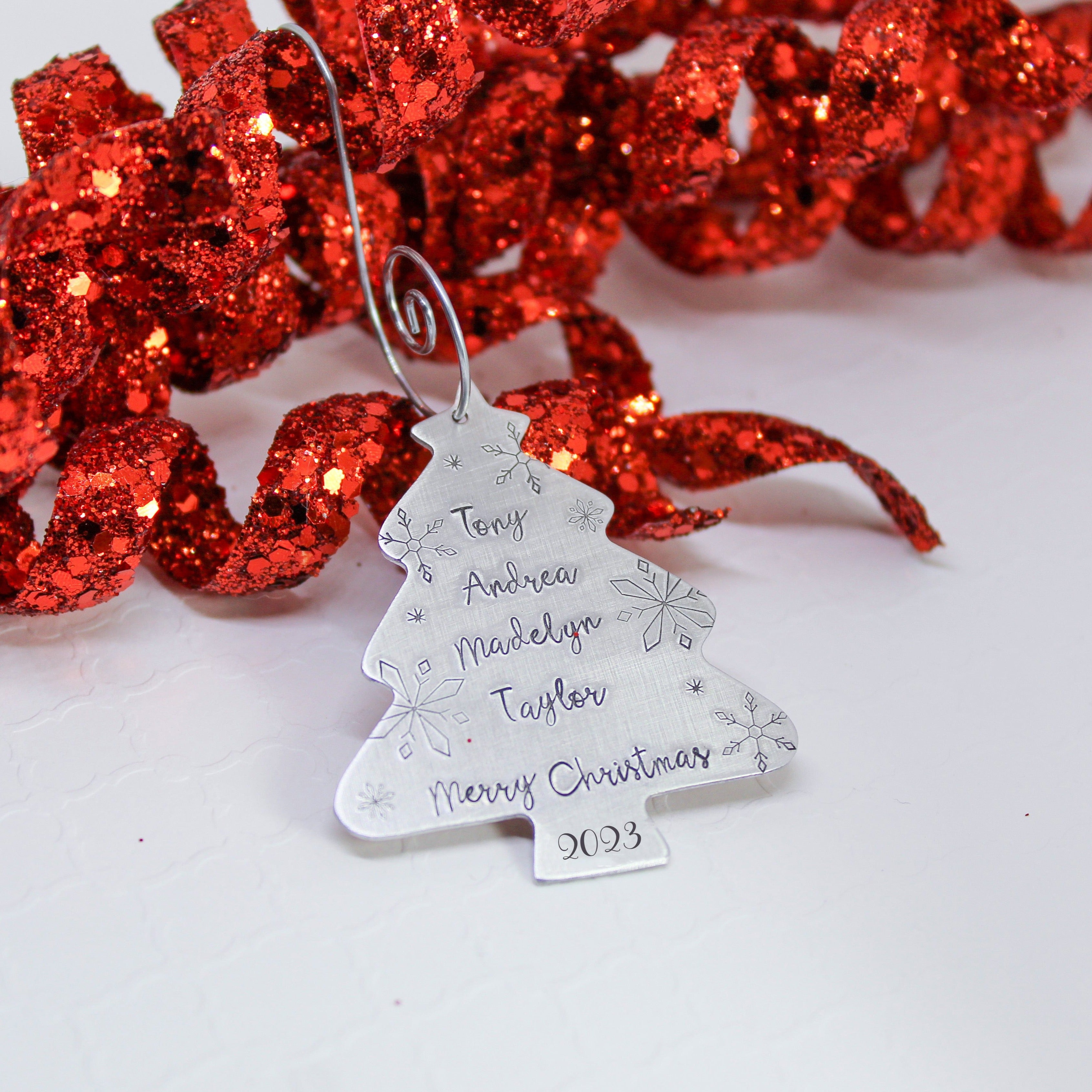 Personalized Christmas Tree Ornament – Delena Wright Artisan Jewelry